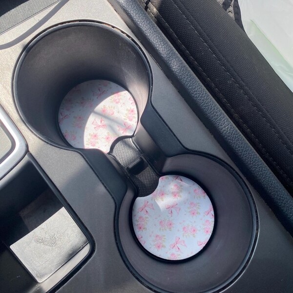 Coquette Car Coaster, Rubber Car Coaster, Ceramic Coaster, Car Decor - Etsy