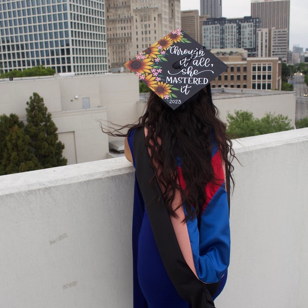She Mastered It- Grad Cap Topper Graduation Gift Tassel Custom Grad ...