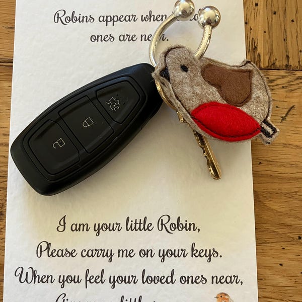 Remembrance Robin Brooch & Card, Handmade Gift, Condolence Card ...