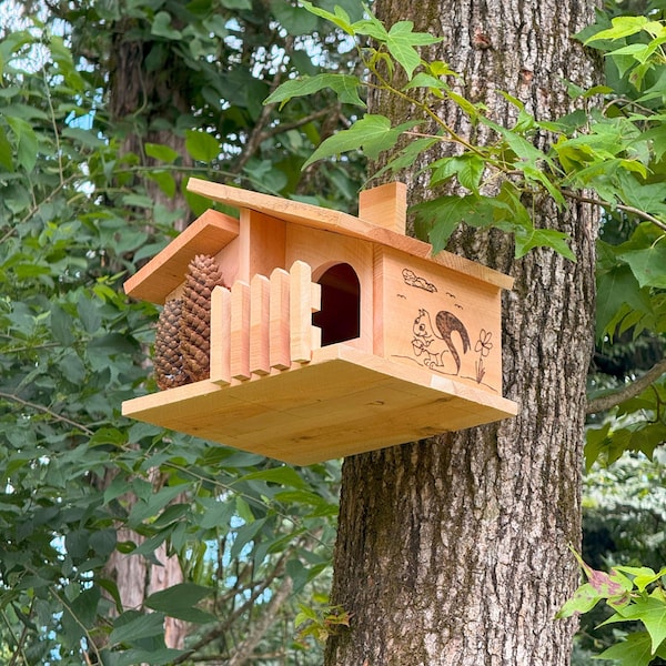 Squirrel House With Predator Guard - Etsy