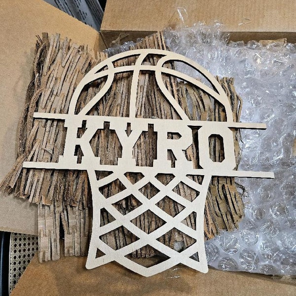 Basketball Name Wood Sign, Custom Wood Sign, Wooden Name Sign ...
