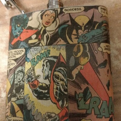 Superhero Flask Comic Book Flask Groomsmen Flask Geek - Etsy