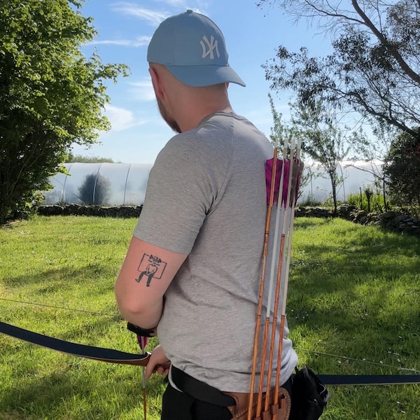 Real Leather Side Quiver With Phoenix Motif / Archer Equipment ...