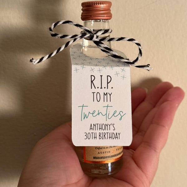 RIP to My Fifties - Party Favors Mini-alcohol Shot Bottle Tags for 60th ...