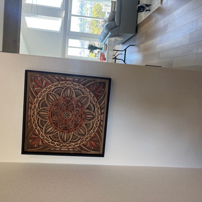 Mandala Wood Wall Art 7 Layered Framed Mandala Laser Cut Home Décor ...