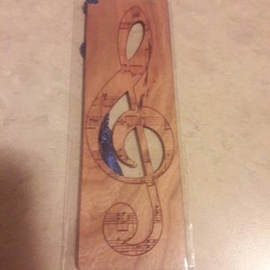 Music Bookmark, Treble Clef Bookmark, Music Style Bookmark, Wood ...