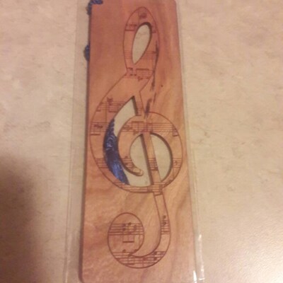 Music Bookmark, Treble Clef Bookmark, Music Style Bookmark, Wood ...