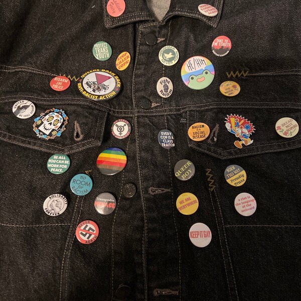 Gay Pride 4 Button Badges LGBT Rights Pins Vintage Remake Queer Retro ...