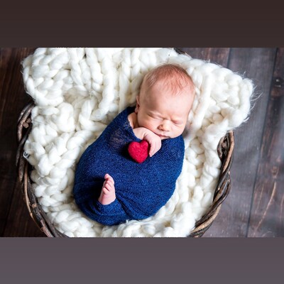 Newborn Photography Felted Baby Hearts in Assorted Colors, Newborn Baby ...