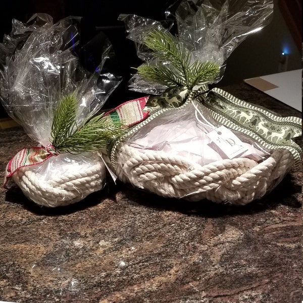 Rope Bowl Large White Cotton Rope Nautical Decor Kitchen Table ...