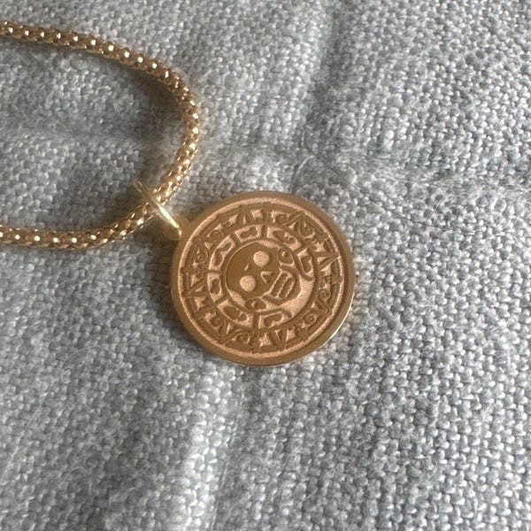 14k Solid Gold Chi Rho Necklace, Alpha Omega Pendant, Greek Orthodox ...