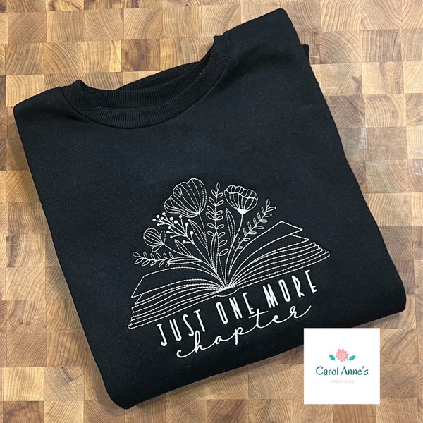 Book With Flowers Embroidery Design, Just One More Chapter Embroidery ...