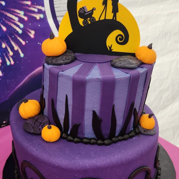 Expecting a Little Nightmare Cake Topper Image - Etsy