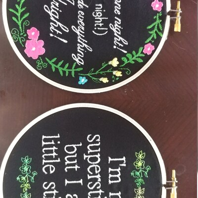 I'm Not Superstitious but I Am A Little Stitious the Office Hoop Art ...