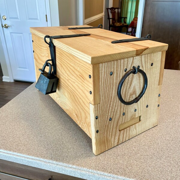 Oak Chest Hand Made, Small Viking Chest With Hand Forged Hinges ...