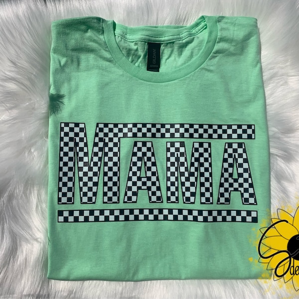 Checkered Mama Svg, Mama Png, Racing Mama T-shirt Design, Race Mama ...
