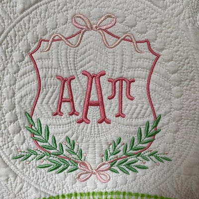 Bows and Branches Monogram Baby Floral Crest Stitch Machine Embroidery ...