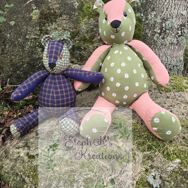 Teddy Bear Pattern Memory Bear Pattern Memory Bears Sewing Pattern Bear ...