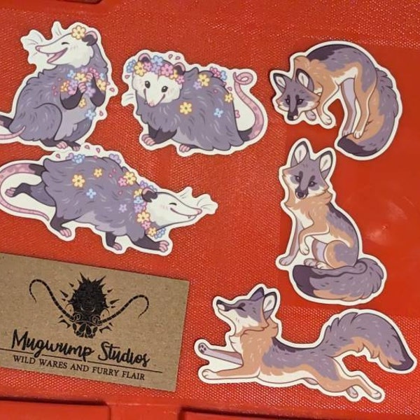 Opossum Vinyl Stickers (pack of 3) - Cute Waterproof Possum Sticker ...