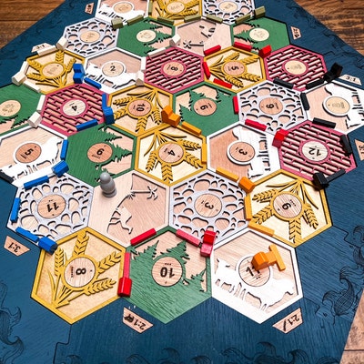 Settlers of Catan Game Piece Holder SVG Board Game Laser Cutting File ...