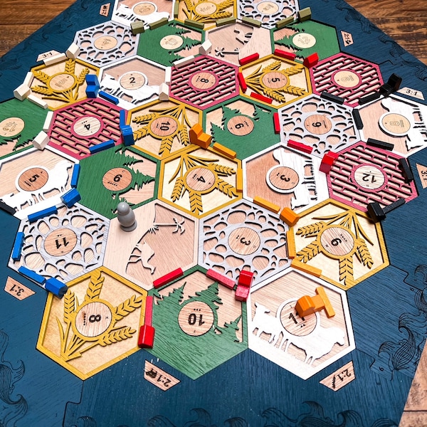 Settlers of Catan 3-4 Player Board PLUS Building Cost Cards SVG | Laser ...