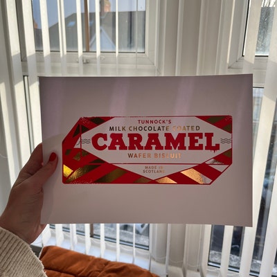 Tunnocks Caramel Foiled Art Caramel Wrappers Taste of Scotland Gold ...