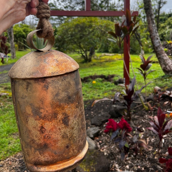 Extra Large Tin Bell 14" X 7" With Hanging Rope and Wood Striker - Etsy