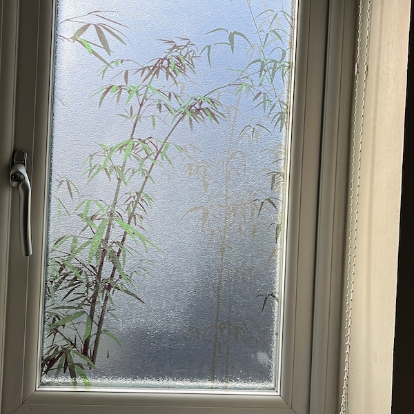 Decortive Window Film Privacy Green Plant Bamboo Static Cling Window ...