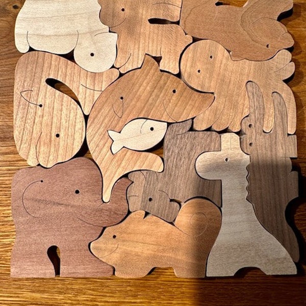 PDF PLAN : Wood Puzzle, Puzzle Template, Animal Toys, Kids Puzzles, Art ...