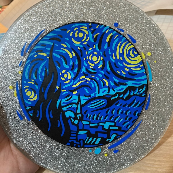 The Starry Night SVG Layered File Digital Illustration, Digital ...