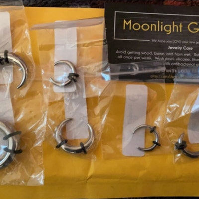 6 Steel Pinchers 0g 2g 4g 6g 8g 10g Horseshoes Talons Tapers Crescents ...