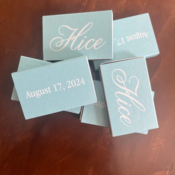 Last Name Wedding Matchbox Favors, Personalized Wedding Matchbox Favors ...