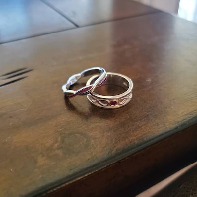 Mens Infinity Wedding Band With Sapphire, Infinity Silver Wedding Band ...