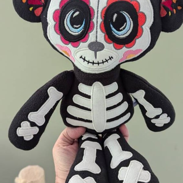 Sugar Skull Teddy Bear ITH Machine Embroidery Design (6x10, 8x12) - Etsy