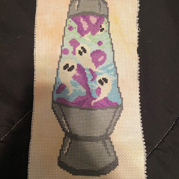 Lava Lamp Cross Stitch Pattern Ghost Cross Stitch Chart Spooky Horror ...