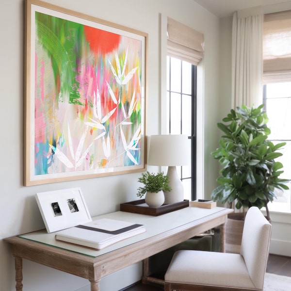 Elegant Modern Office Frame Interior Mockup With Reflection, Square ...