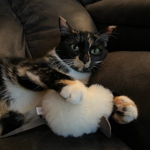 Big Cat Toy Mouse Grey Ears and Tail, Cute Mouse Cat Toy, Unique Cat ...