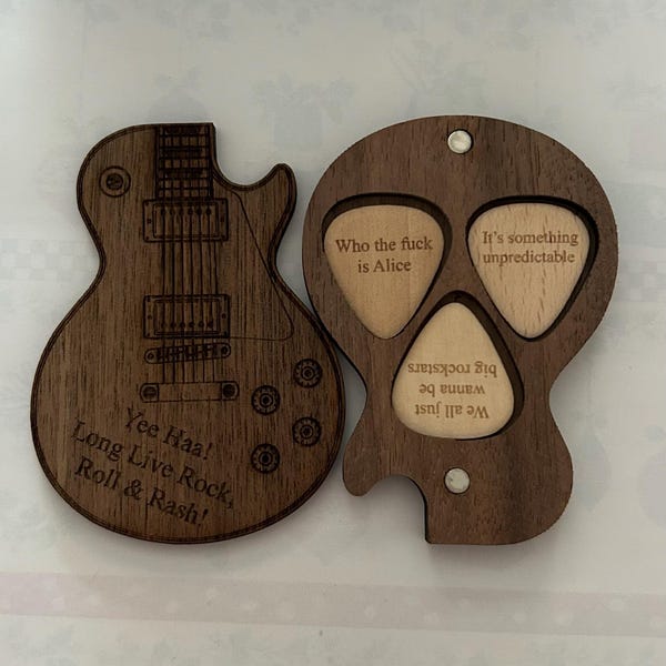 Personalized Guitar Pick With Case for Fathers Day, Gift for Him ...