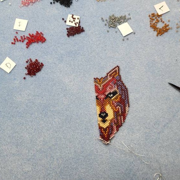Native American Wolf Bead Pattern, Peyote/brick Stitch Wolf Pattern ...