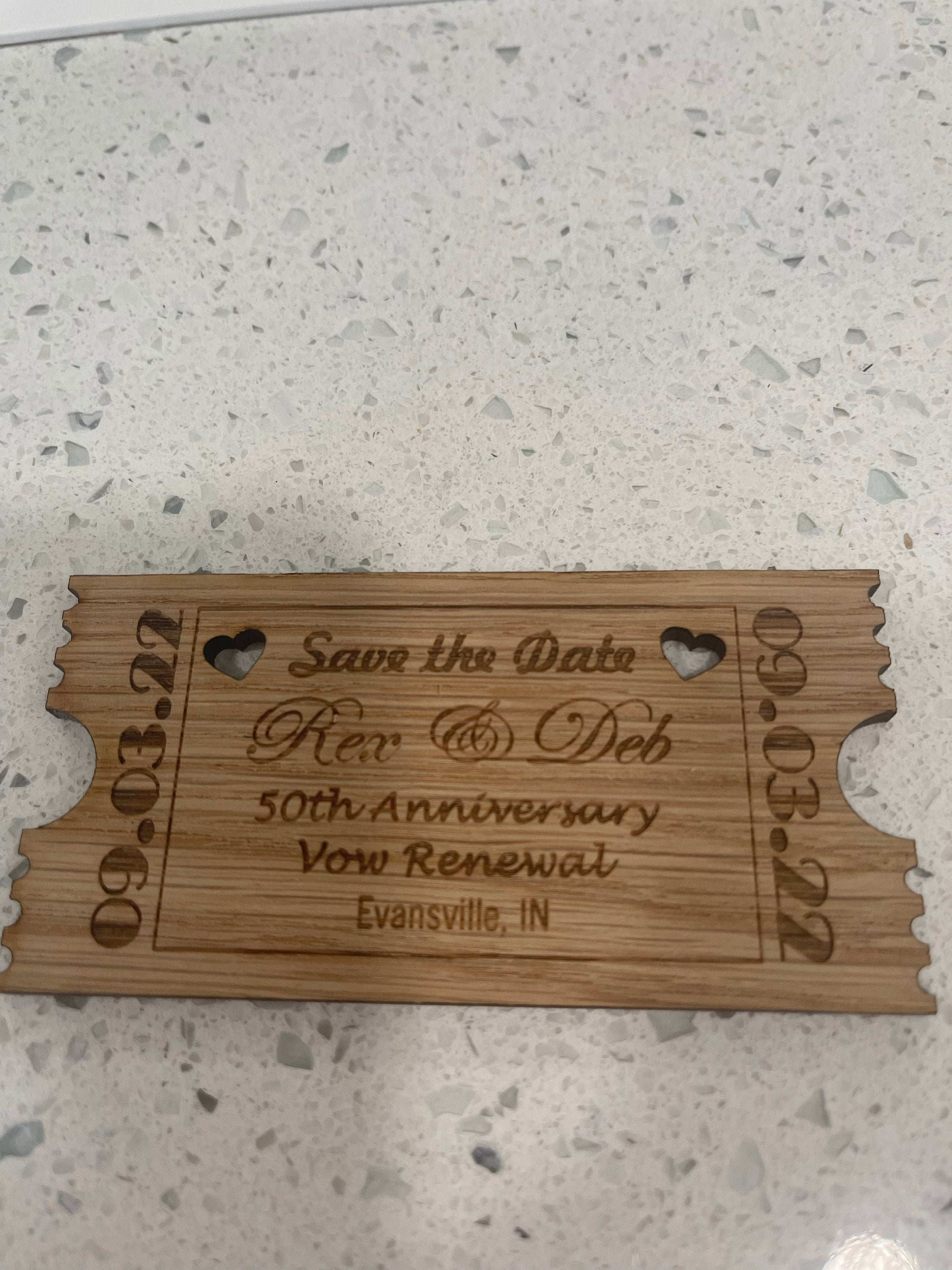 Personalised Rustic Wooden Engraved Save the Date Invitation | Etsy