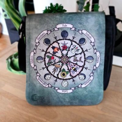 Moonphases Lunar Phases Shoulder Bag Moonflowers Art Bag Witch Bag ...