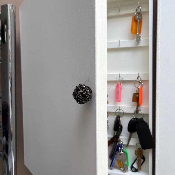 Personalized Lockable Hanging Wooden Key Box, Key Safe, Large Hanging ...