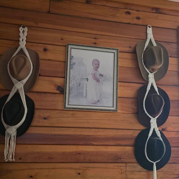 Macrame Cap Rack, Bohemian Decor, Cap Lover Gift, Wall Hanging Rack ...