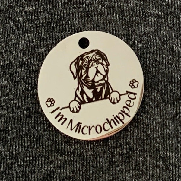 Dog Tag, Name Tag, Pet ID, Dog Name Disc, Engraved Stainless Steel ...