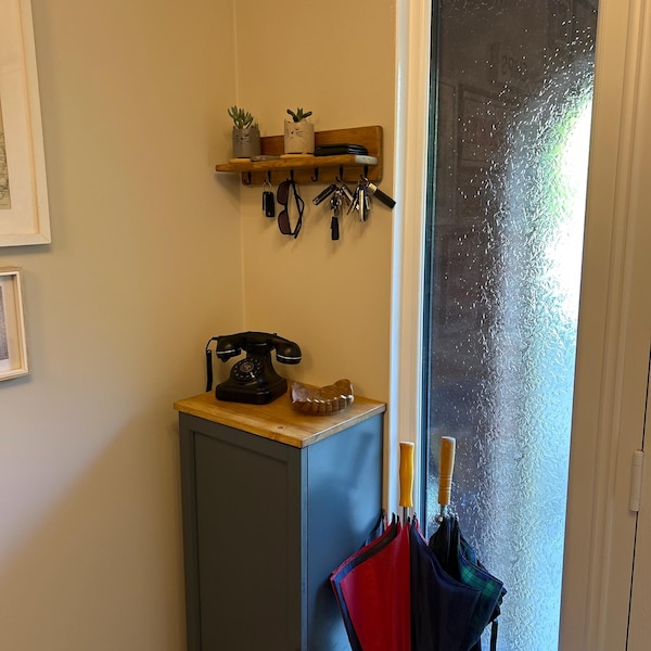 Rustic Reclaimed Wood 4 Hook Key Holder With Shelf 7 Colour Options - Etsy