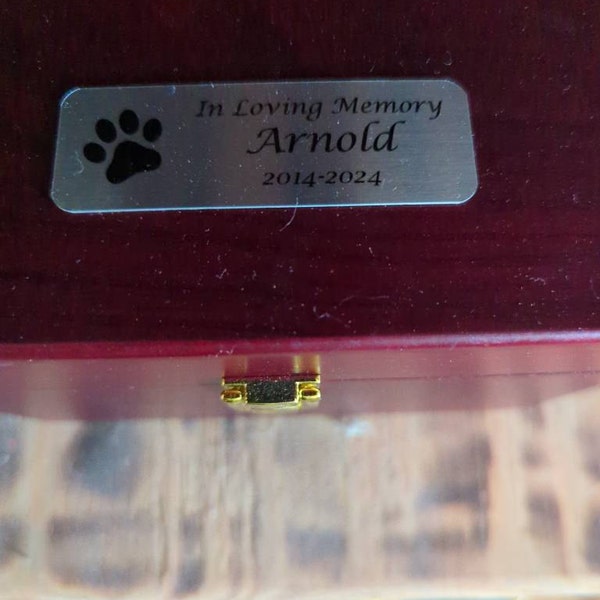 Metal Name Plate for Pet Urn Engraved Name Plaque for Dog Cat Ash Box ...