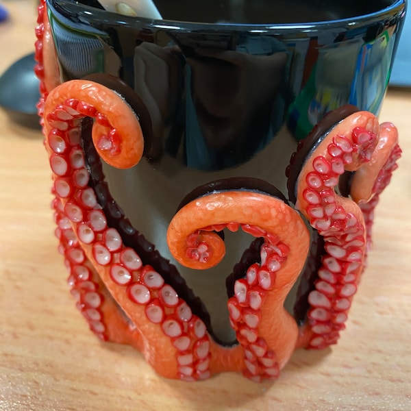 The Kraken Mug, Red Octopus Mug, Tentacle Cup, Octopus 3d, Red ...