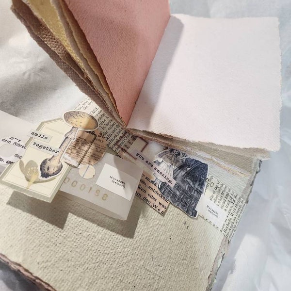 2 Sizes | Handmade Paper Journal | Deckled Edge | Journaling | Junk ...