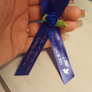 Personalized Memorial Ribbons With Pins for Funeral or Celebration of ...