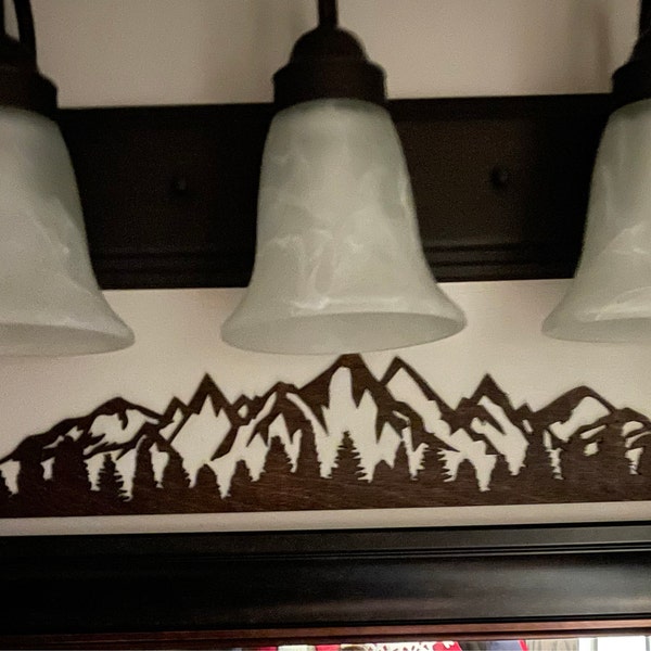 Laser Cut Panoramic Scene of Mountains and Evergreen Trees - Etsy